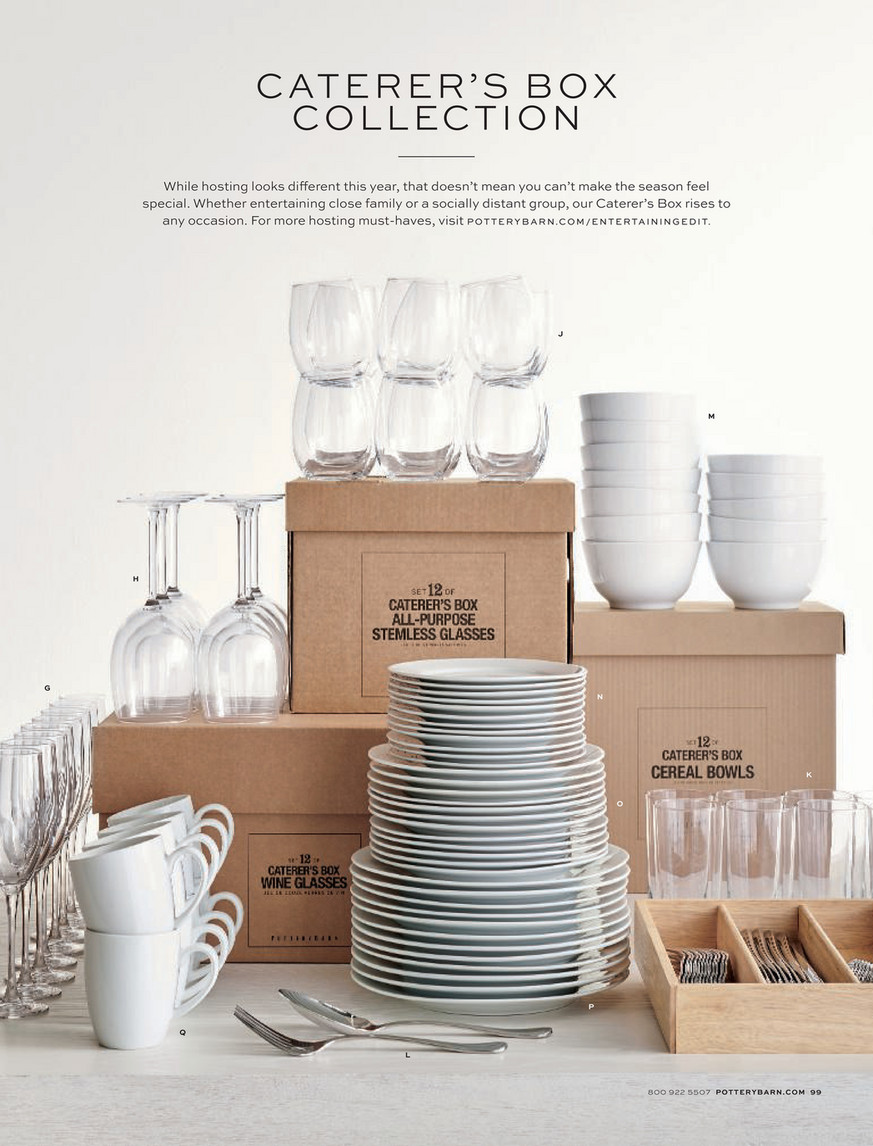 Pottery Barn Holiday 2020 D1 Caterer s Box Glass Tumblers Set of 12