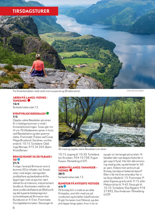 Stavanger Turistforening - Turprogram STF 60+ 2024 - Side 6-7 - Created with Publitas.com
