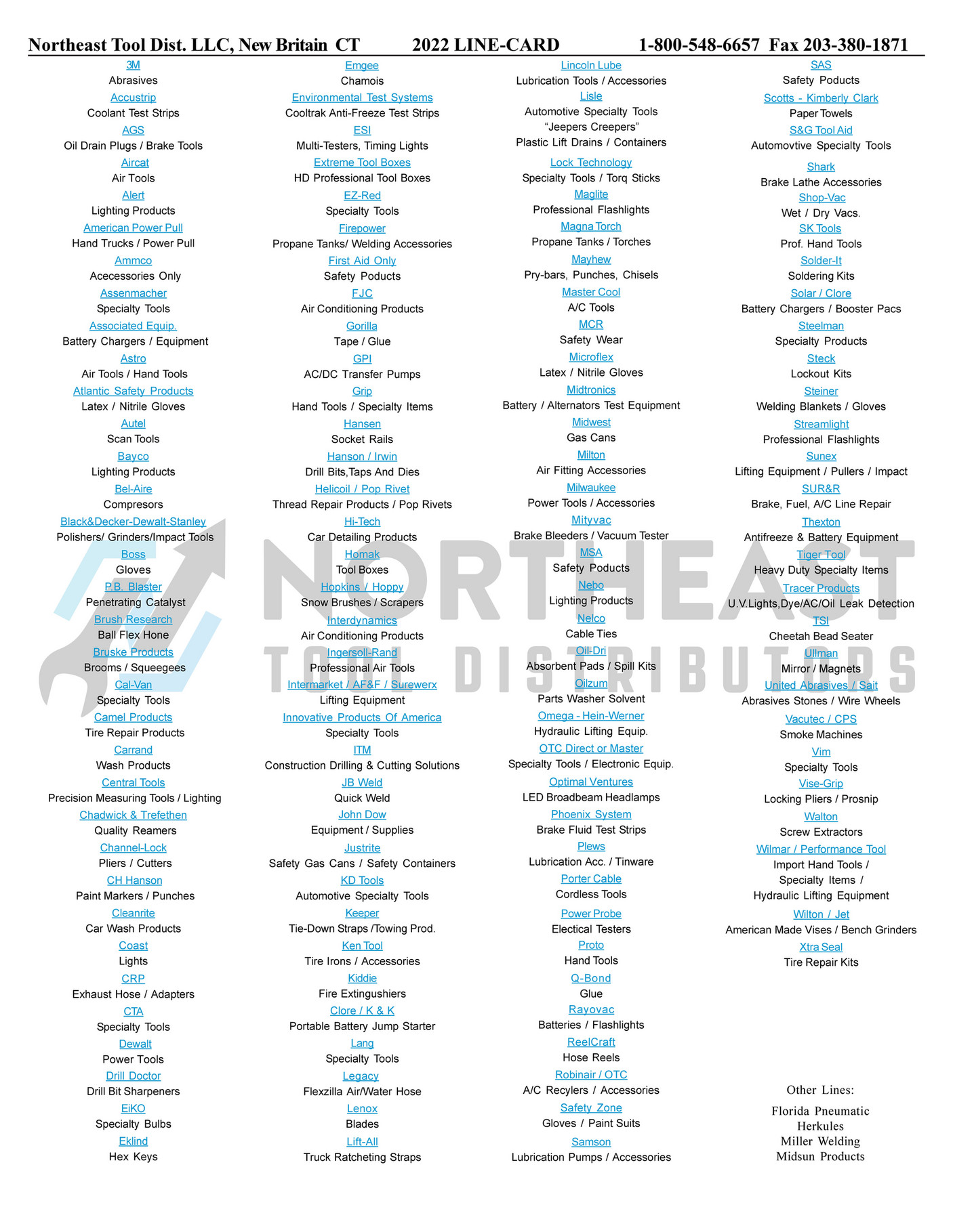 Northeast Tool - NTD Linecard 2022 - Page 1 - Created with Publitas.com