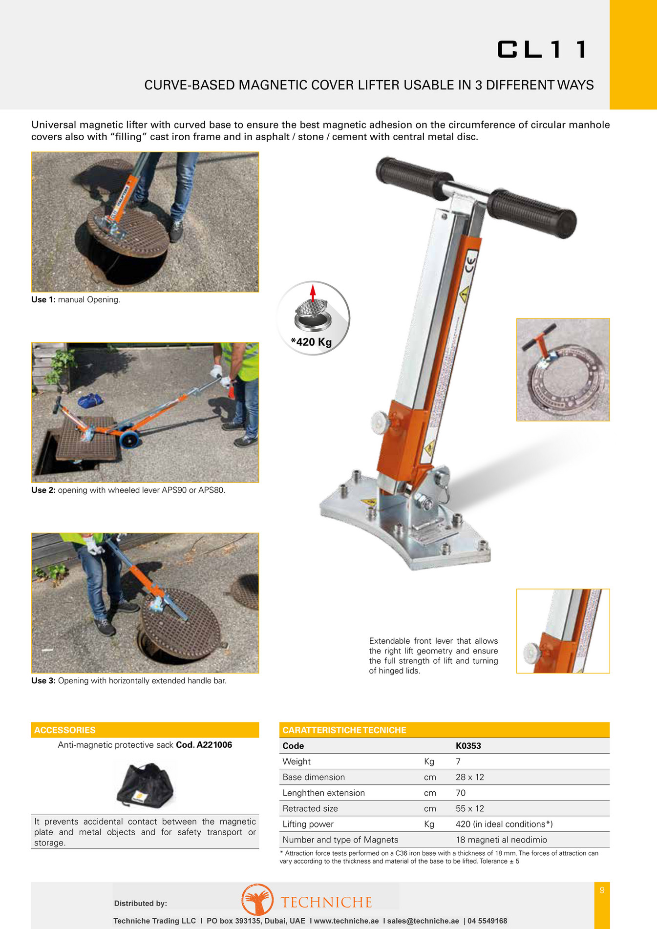 TechNiche Trading LLC - CL11 - Italifters Magnetic lifter for circular ...
