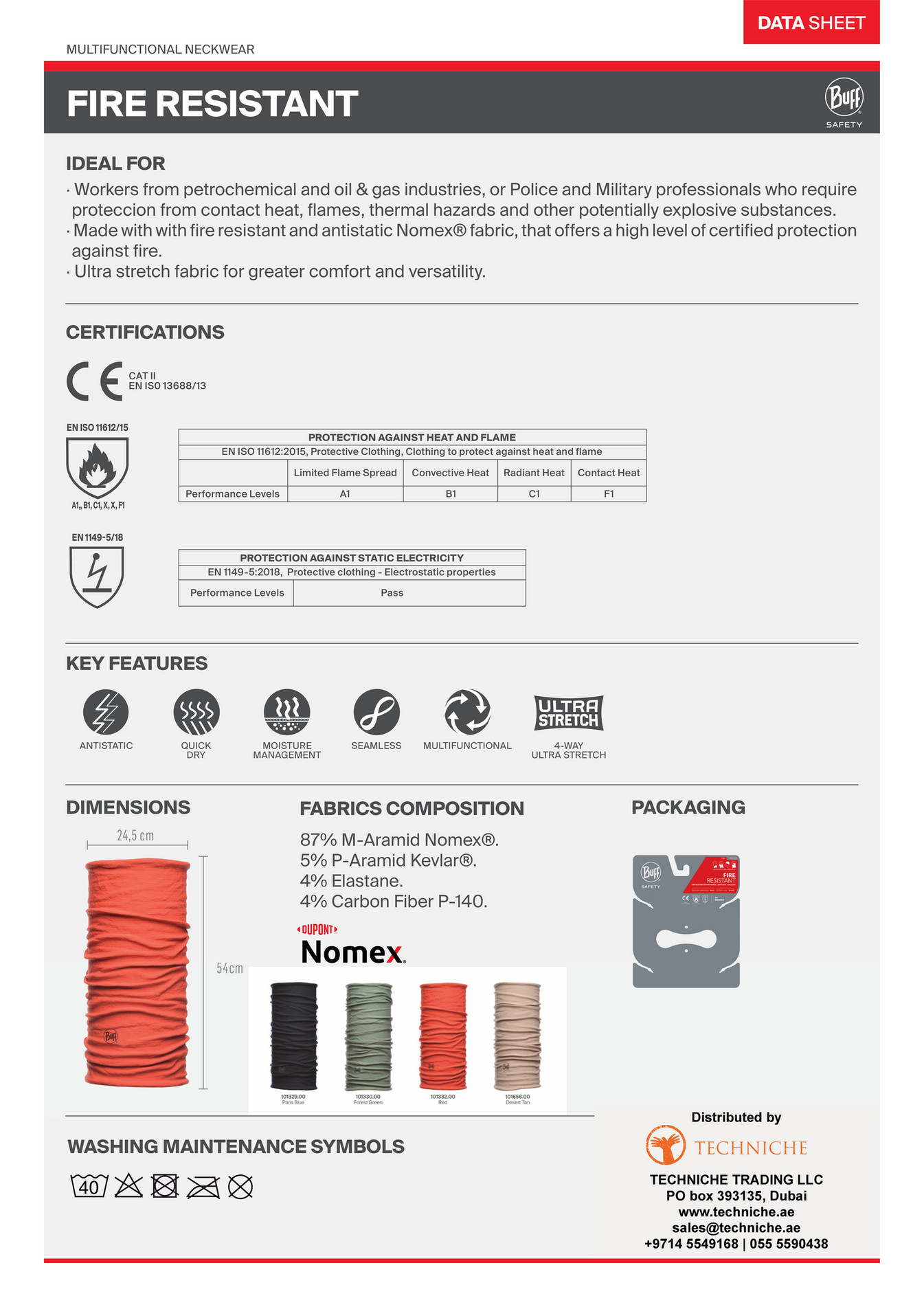 TechNiche Trading LLC - Buff Nomex FR Gaiter - Page 1 - Created with Publitas.com
