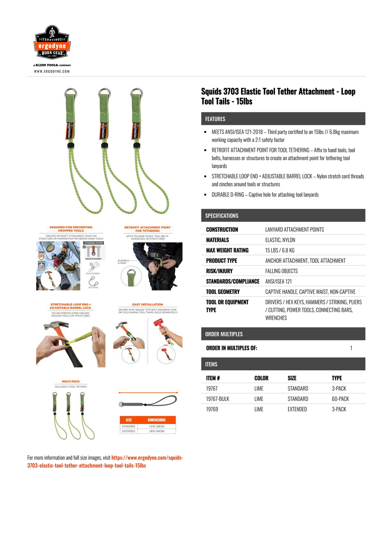 TechNiche Trading LLC - Squids 3703 Elastic Tool Tether Attachment ...