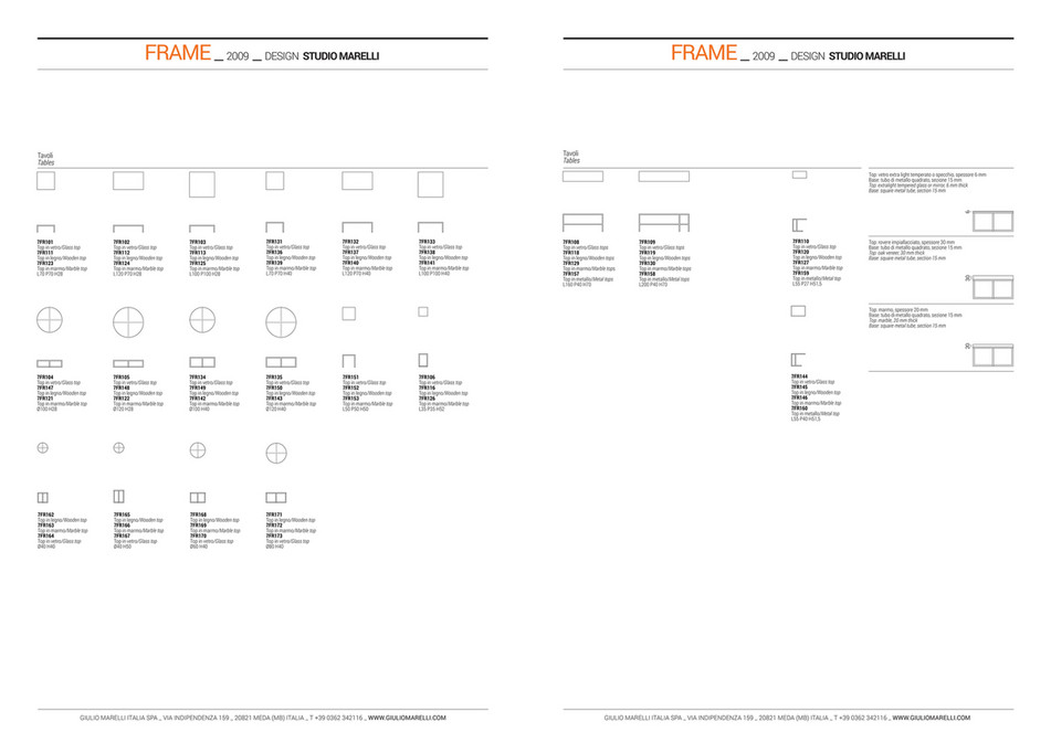 OROA - Frame rectangular coffee tables (marble top)_Specification Sheet ...