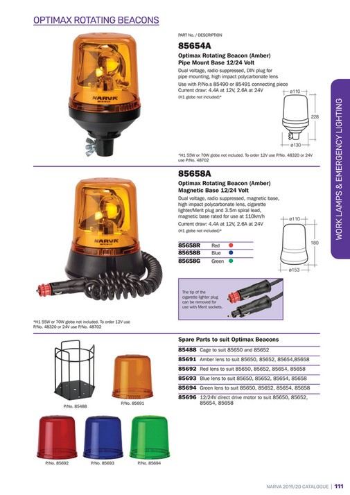 Brown & Watson International - Narva Catalogue 2019/20 - Page 112-113