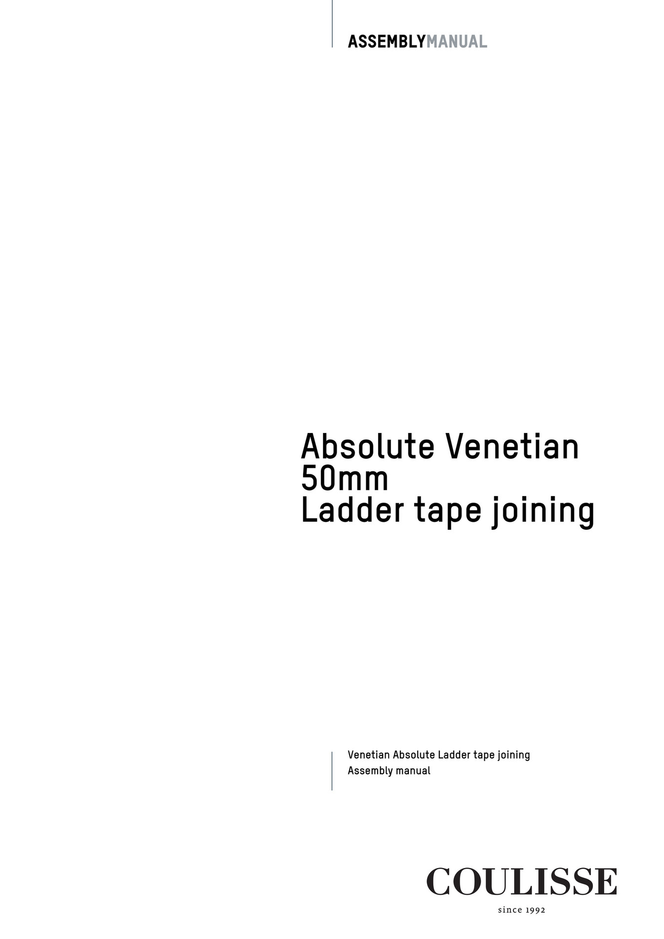 Coulisse - Manual Assembly Venetian Absolute Ladder tape joining - EN ...