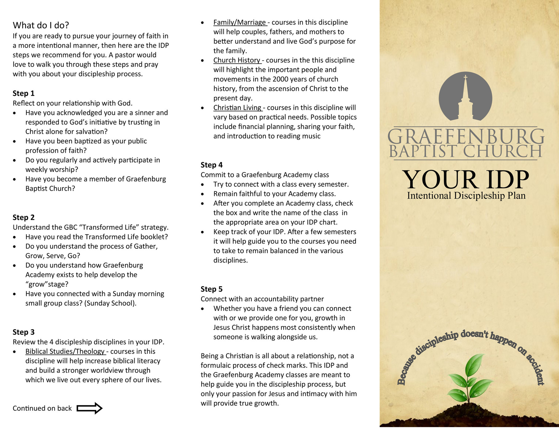 Graefenburg Baptist Church - Intentional Discipleship Plan - Page 1 ...