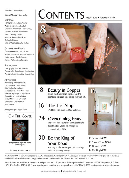 Now Magazines - Weatherford Now August 2016 - Page 1