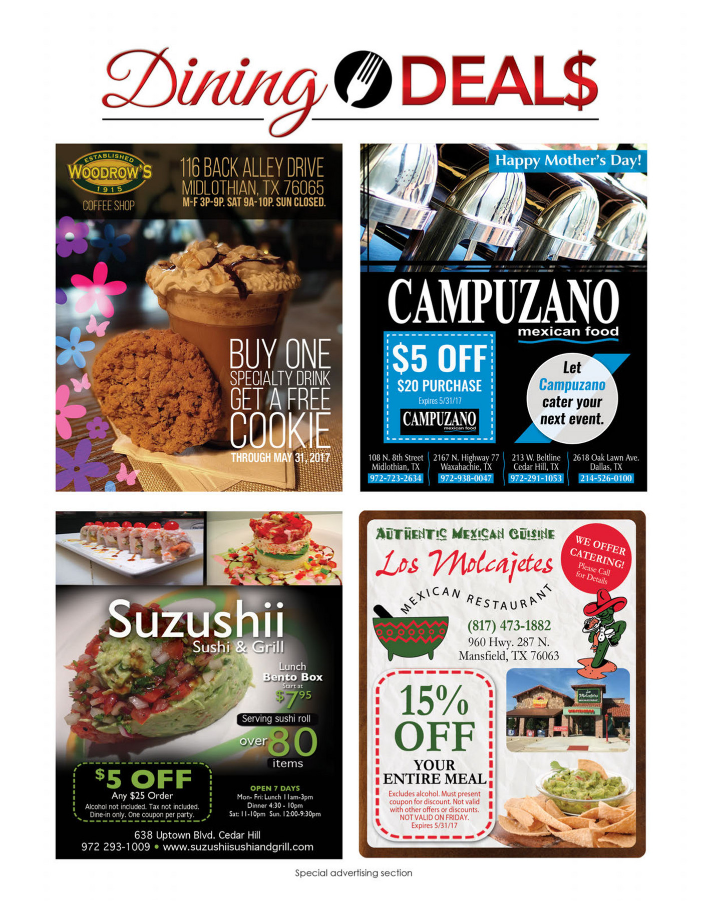 Now Magazines - Dining Guide May 2017 Midlothian - Page 1