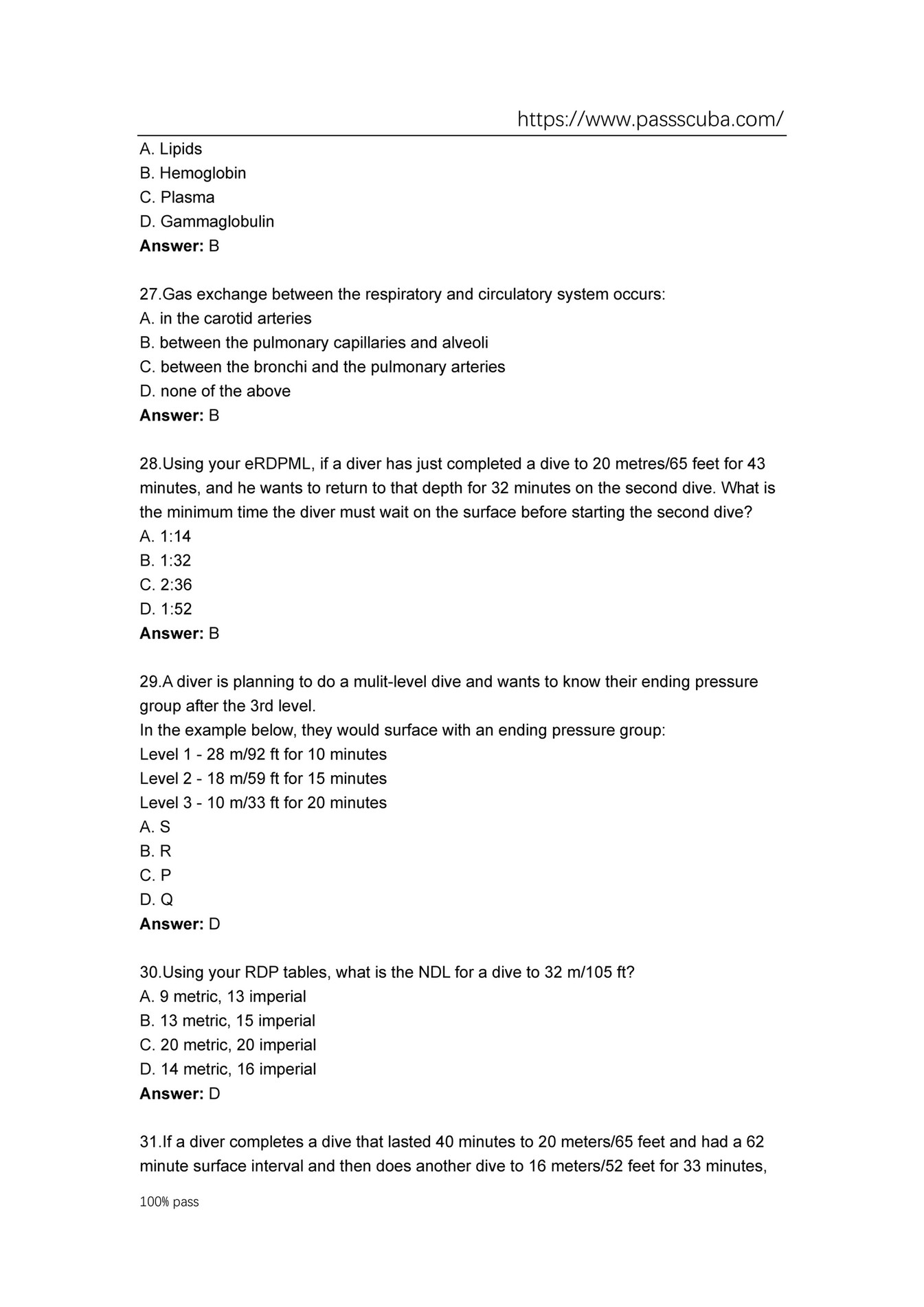 Padi Rdp Table And Erdpml Exam - Infoupdate.org