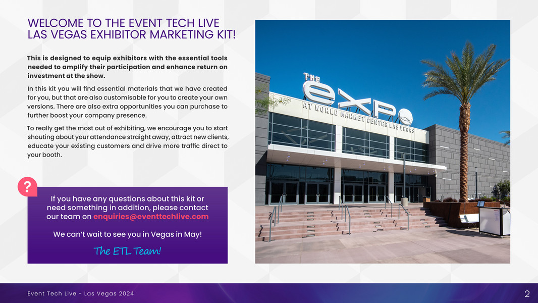 Event Industry News - Event Tech Live - Las Vegas - Exhibitor Kit ...
