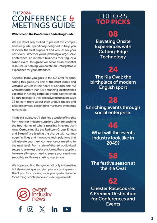 Event Industry News - The Conference & Meetings Guide - 2024 - Page 2-3 - Created with Publitas.com