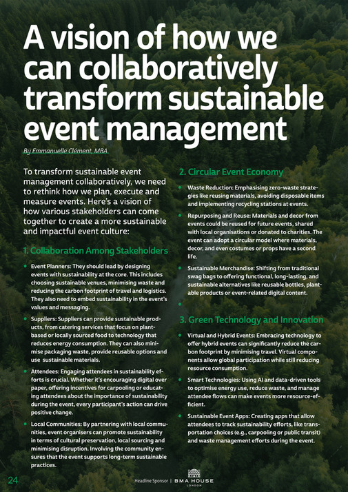 Event Industry News - The Sustainable Event Guide – 2025 - Page 24-25 - Created with Publitas.com