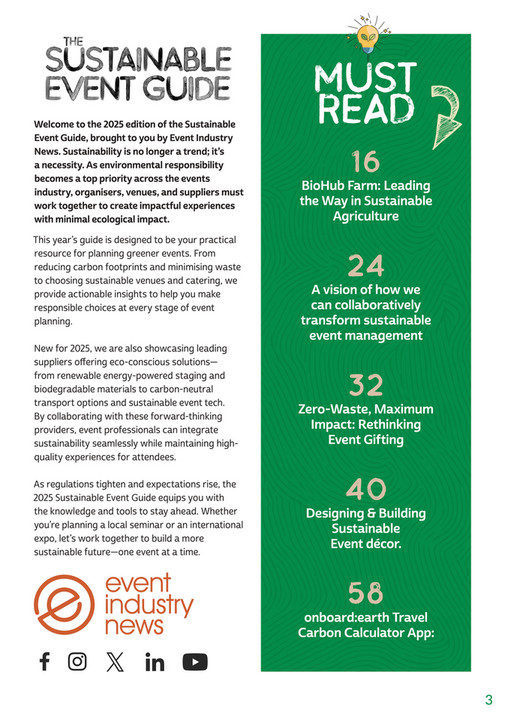 Event Industry News - The Sustainable Event Guide – 2025 - Page 2-3 - Created with Publitas.com