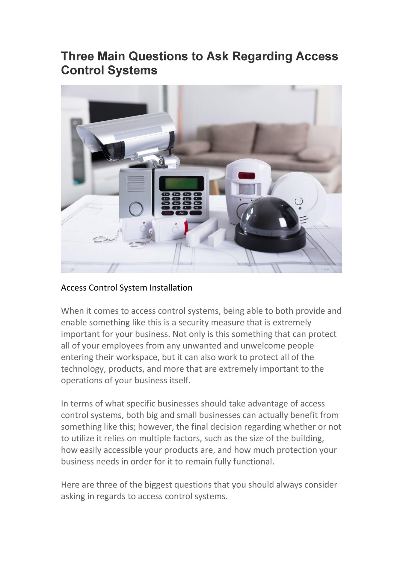 My publications - Access Control System Installation - Page 1 - Created ...