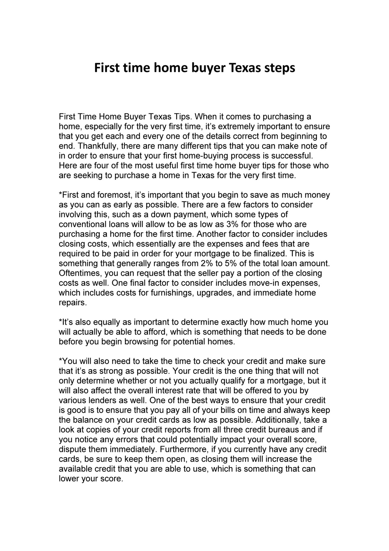 My publications - First time home buyer Texas steps - Page 1 - Created ...