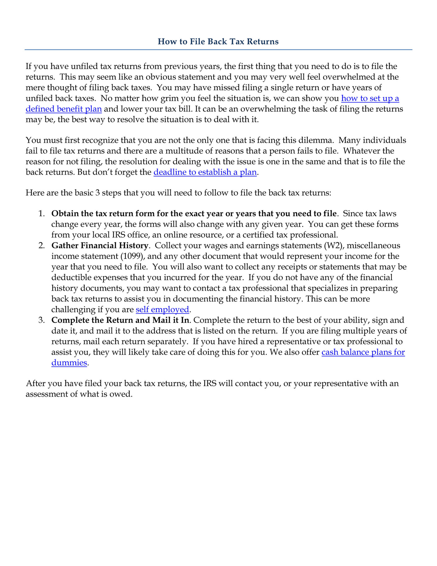My publications - How to File Back Tax Returns - Page 1 - Created with ...