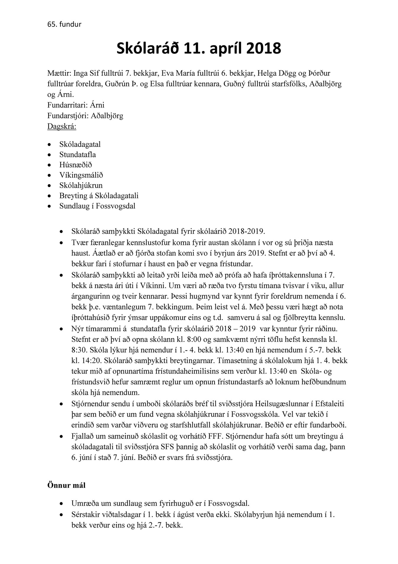 My publications - Fundargerð 11. apríl 2018 - Page 1 - Created with ...