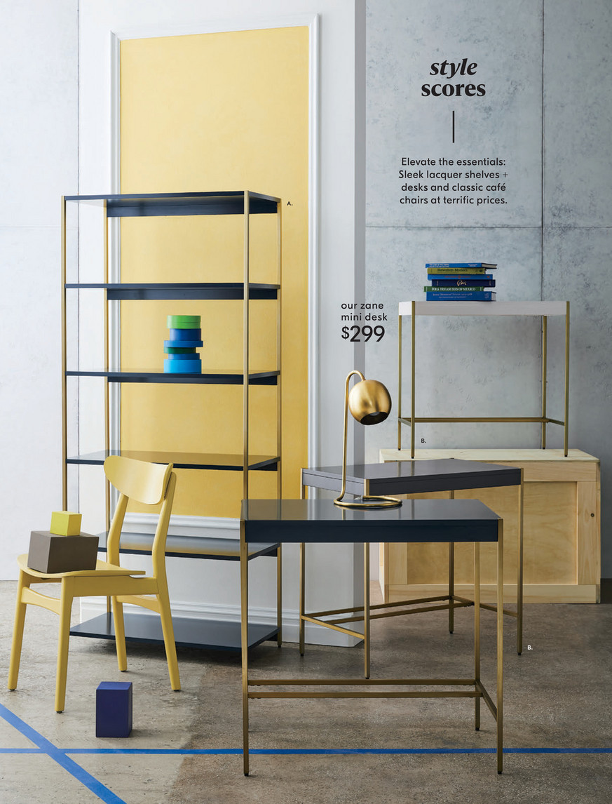 west elm July 2018 Zane Mini Desk White Lacquer Antique Brass