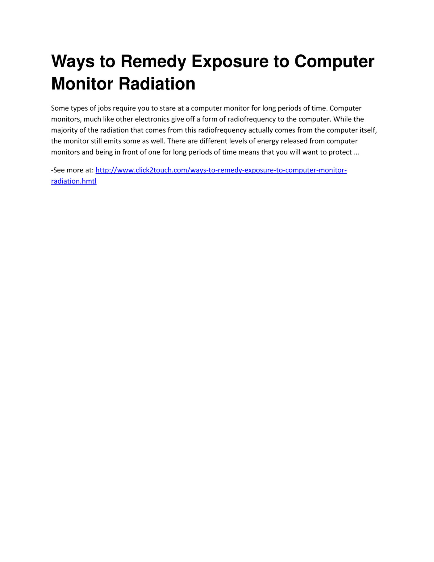 GIT Expert - Ways to Remedy Exposure to Computer Monitor Radiation ...