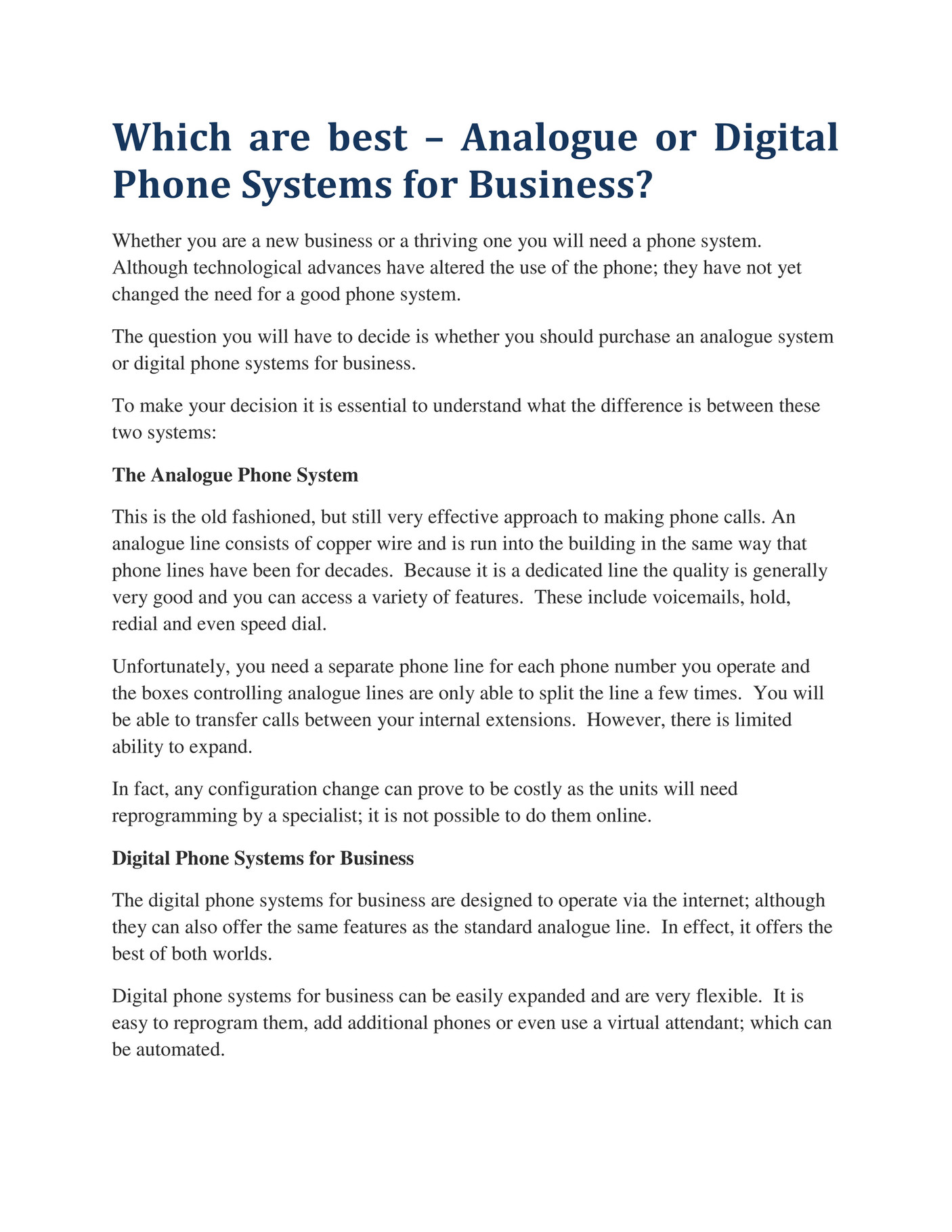 Git Expert Which Are Best Analogue Or Digital Phone Systems For Business Page 1 Created 5386