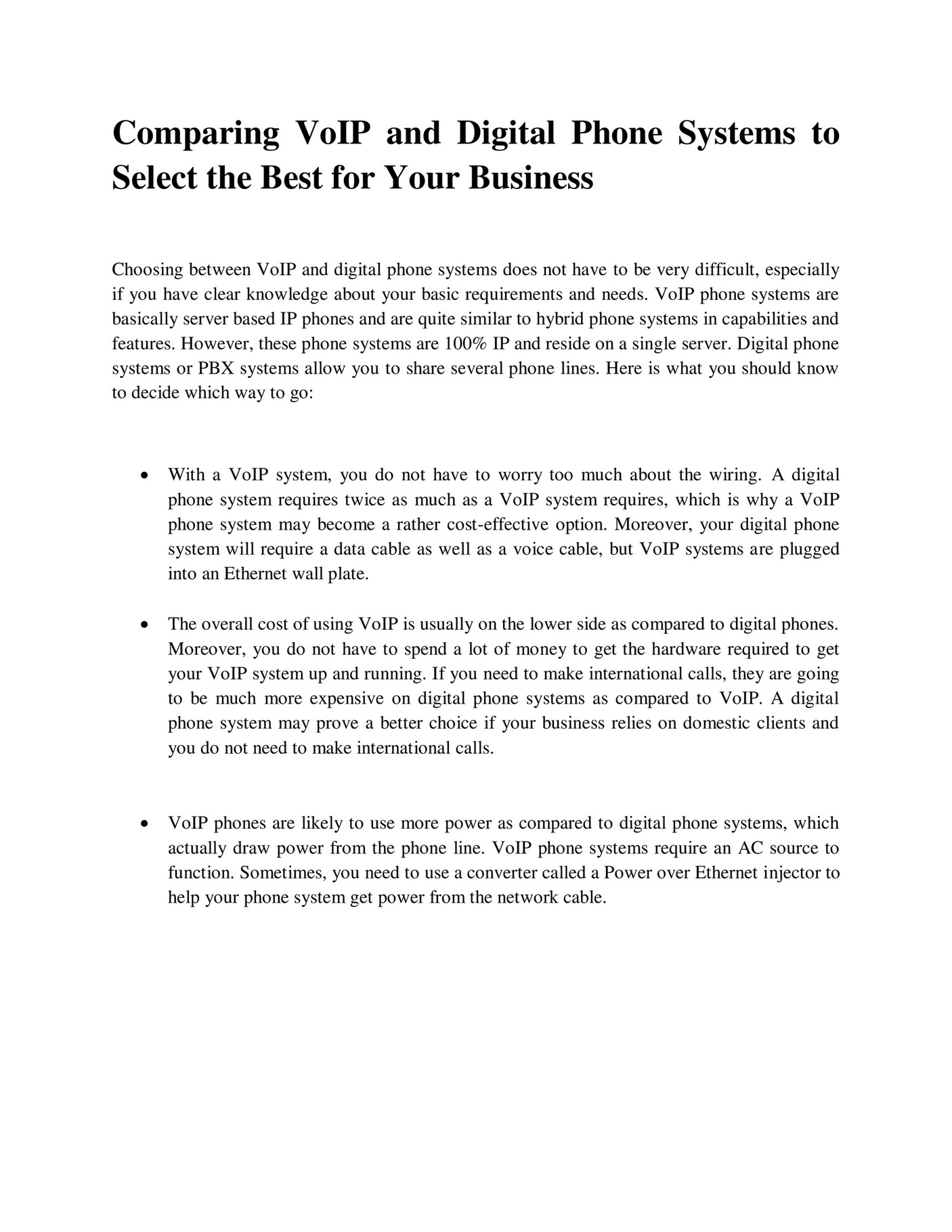 GIT Expert - Comparing VoIP and Digital Phone Systems to Select the ...