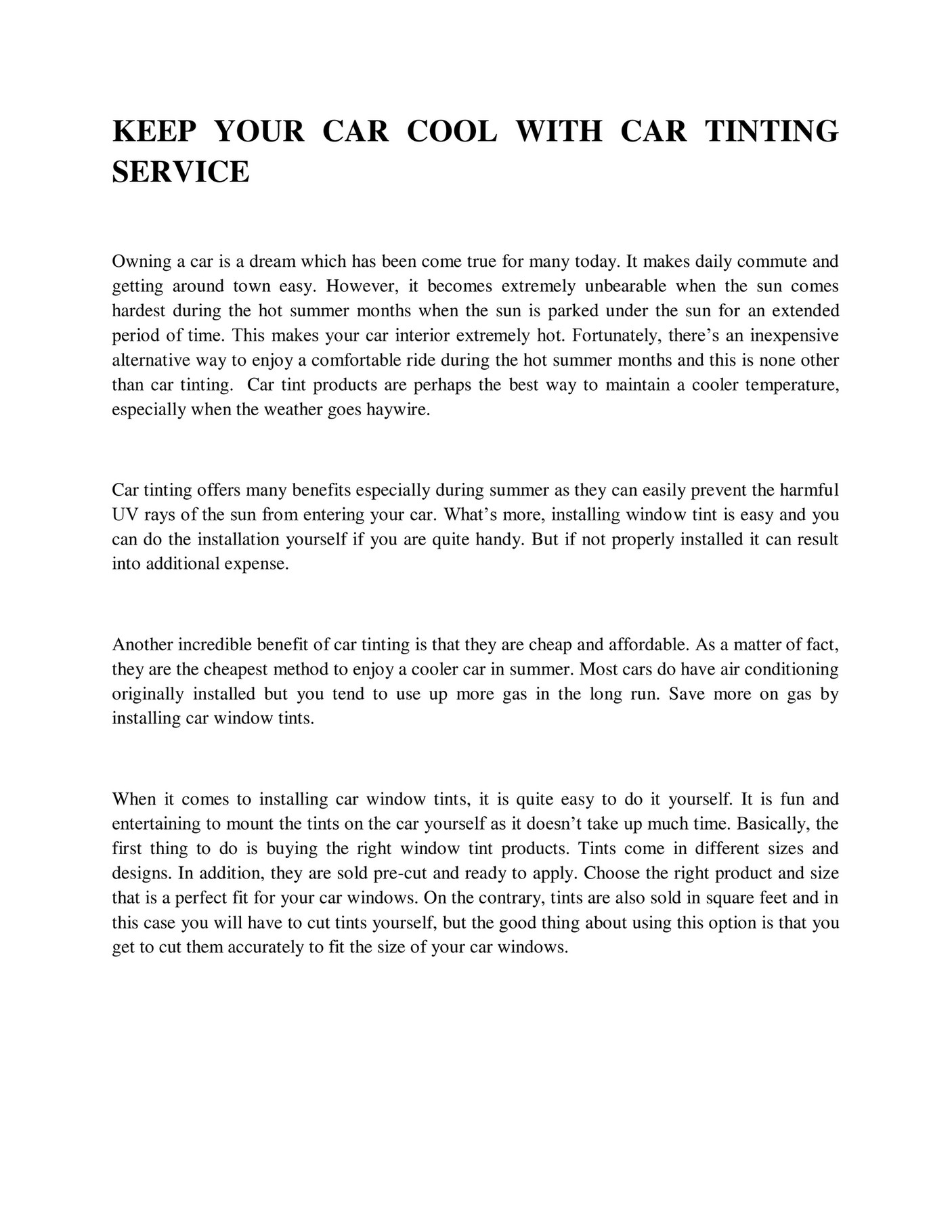 GIT Expert - KEEP YOUR CAR COOL WITH CAR TINTING SERVICE - Page 1 ...