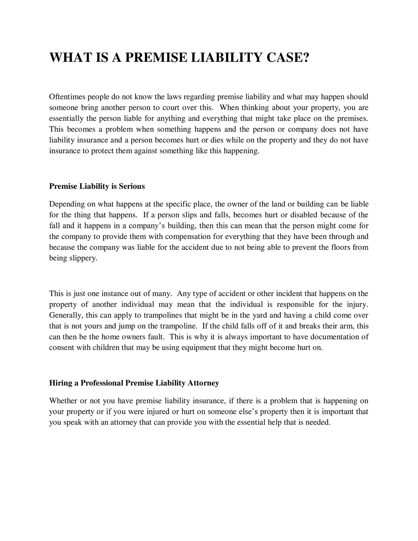 GIT Expert - WHAT IS A PREMISE LIABILITY CASE - Page 1 - Created with ...