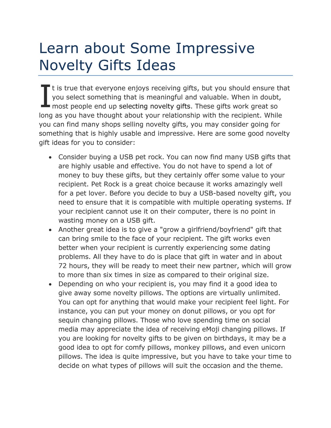 GIT Expert - Learn about Some Impressive Novelty Gifts Ideas - Page 1 ...