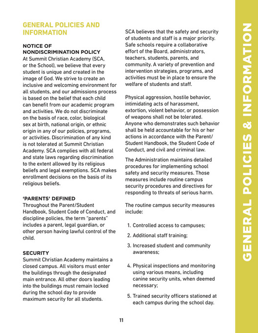 Summit Christian Academy - Summit Student & Parent Handbook (rev June 2024) - Page 12-13 ...