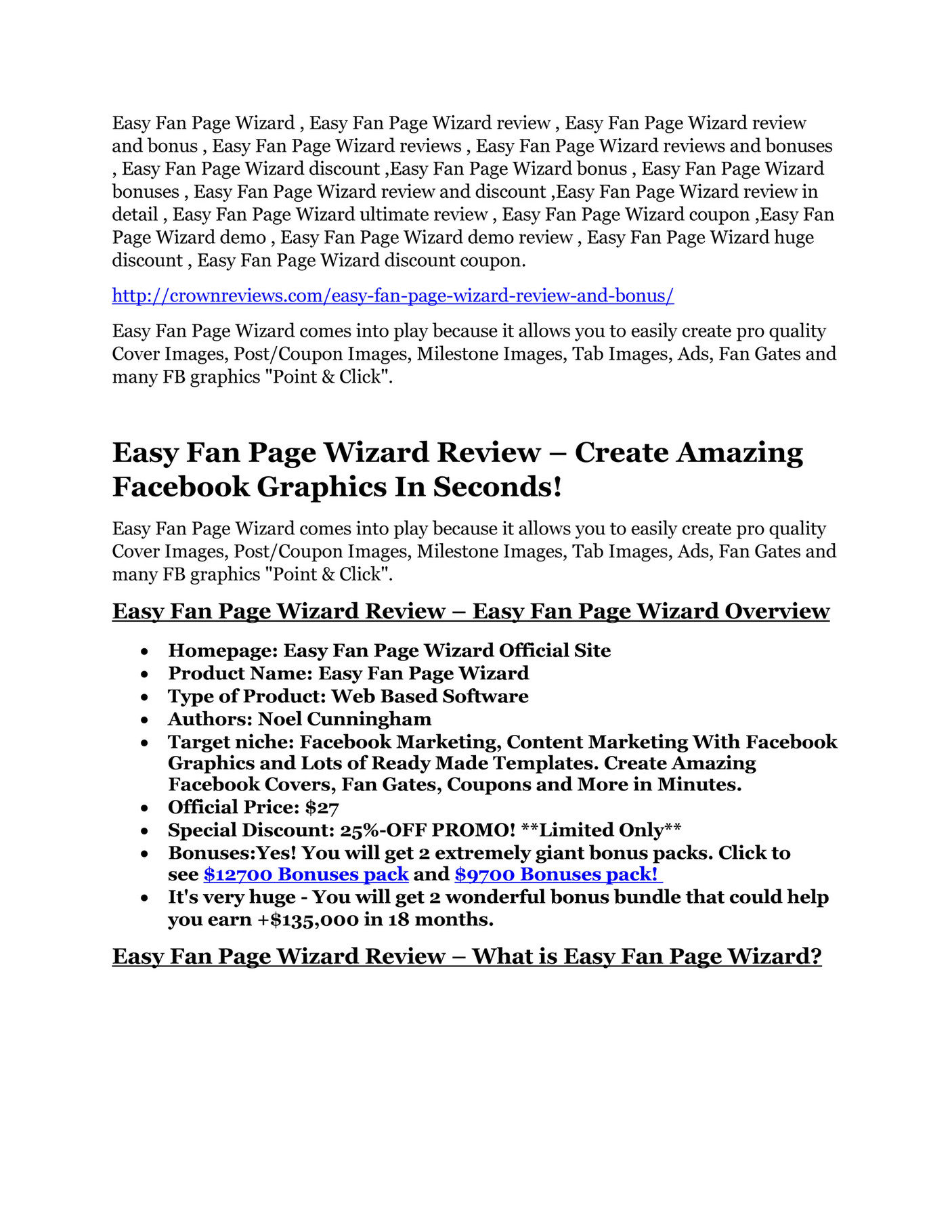 My publications - Easy Fan Page Wizard Review - Page 1 - Created with ...