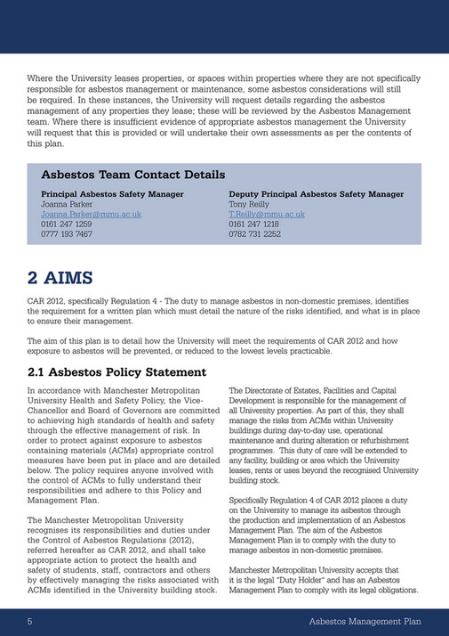 My publications - 2020 Asbestos Management Plan - Page 4-5