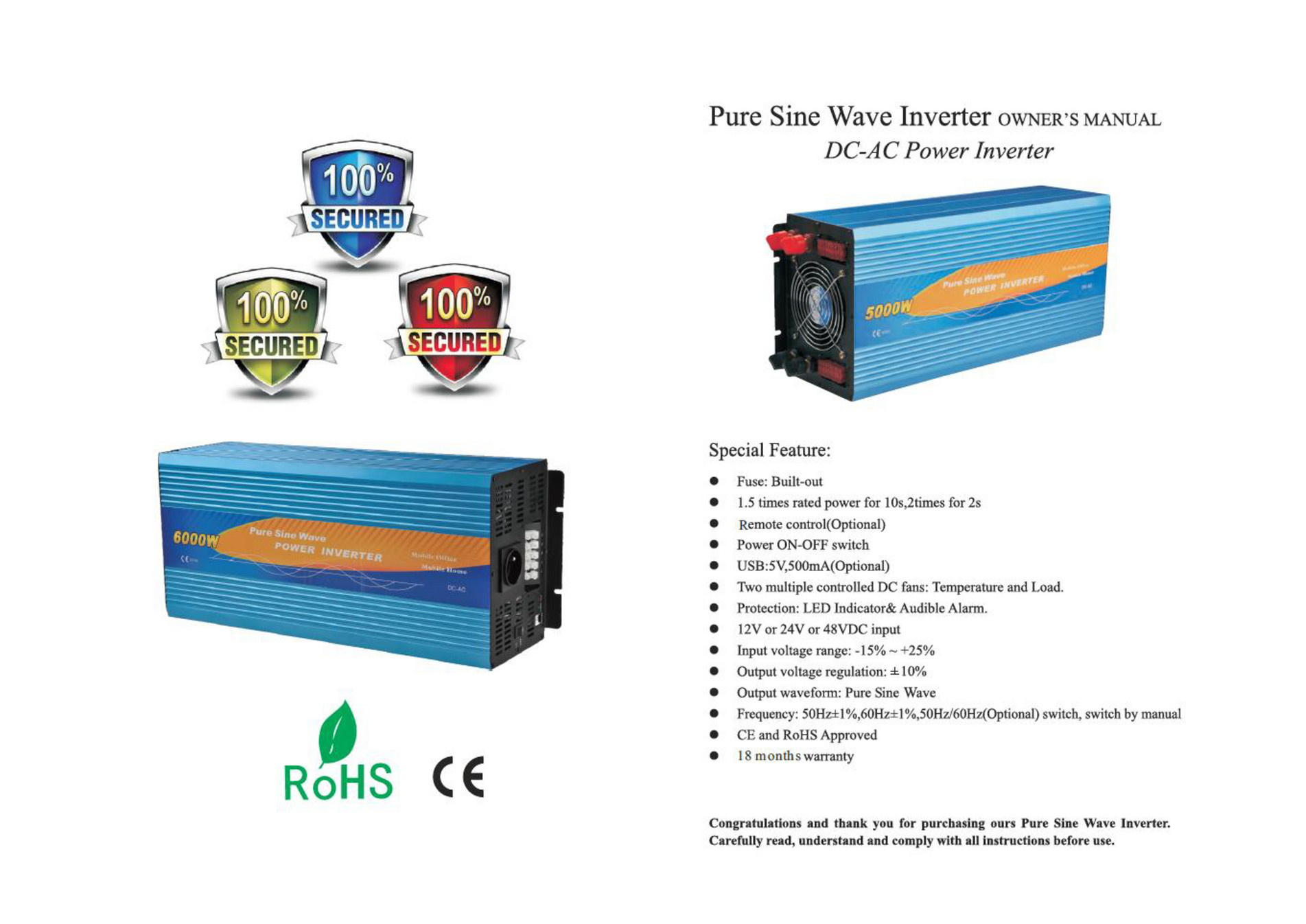 Solar Camping Australia - Pure Sine Wave Inverter Manual - Page 1 ...