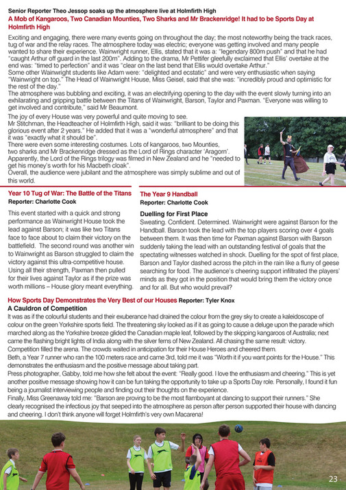 Holmfirth High School - Summer Newsletter 2022 - Page 22-23 - Created with Publitas.com