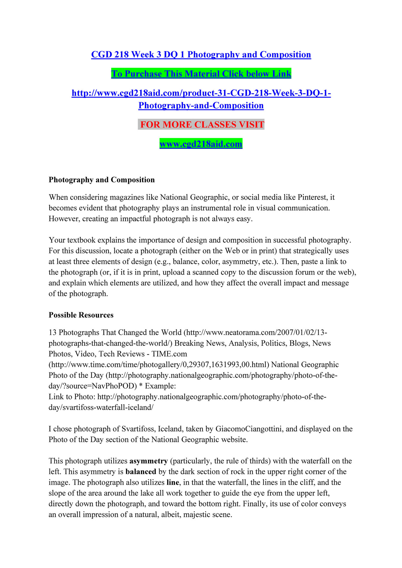 ROCK - CGD 218 Week 3 DQ 1 Photography and Composition - Page 1 ... ROCK - CGD 218 Week 3 DQ 1 Photography and Composition - Page 1 ...