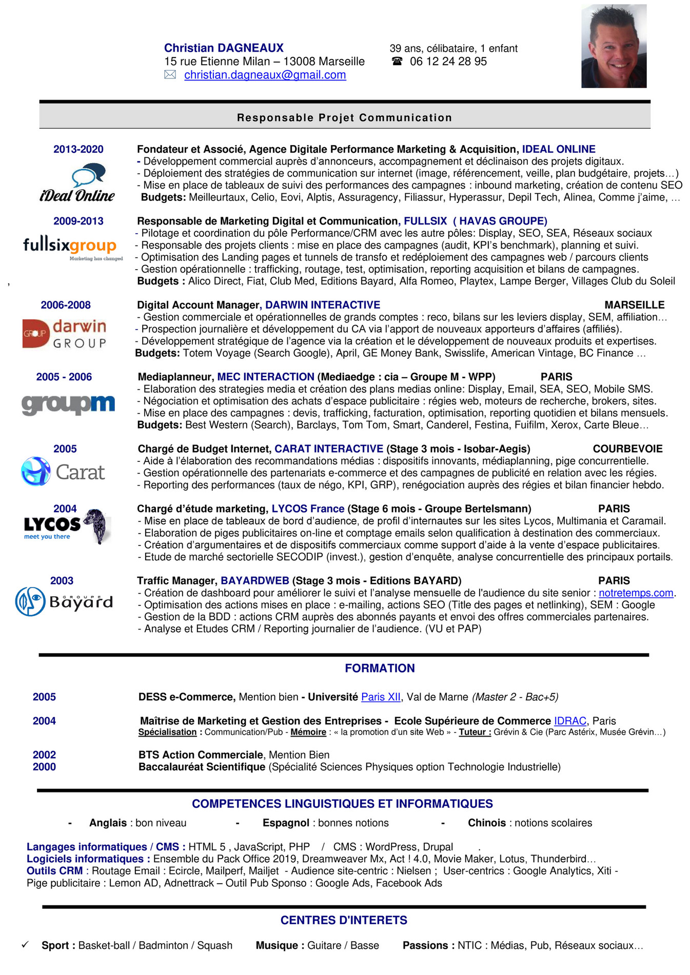 ideal Online - Christian-Dagneaux-CV - Page 1 - Created with Publitas.com