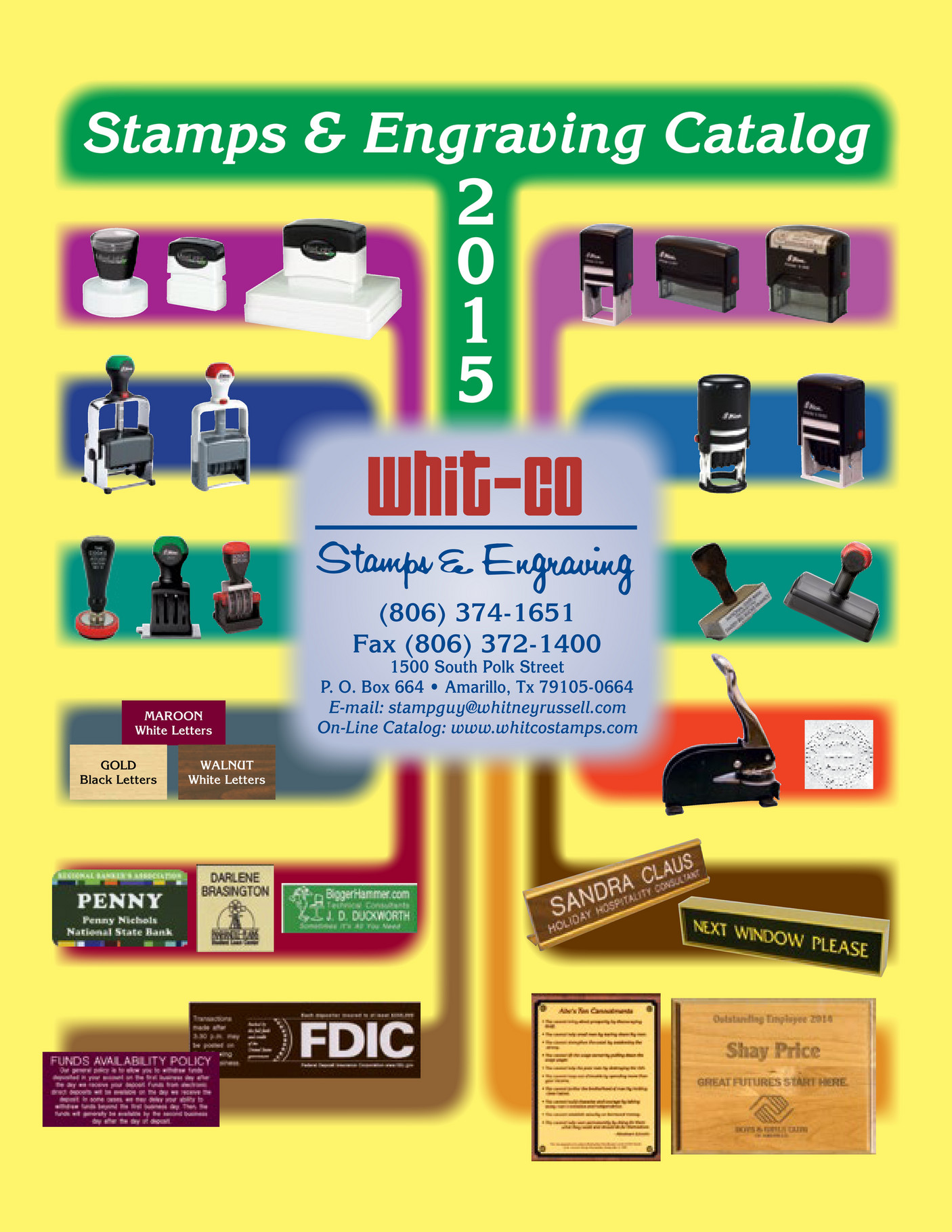 Whitney Russell Printers - 2015 Whit-Co Stamps & Engraving Catalog ...
