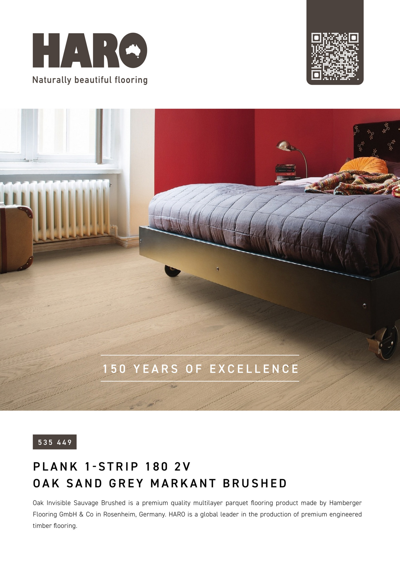 HARO Flooring New Zealand - PLANK 1-STRIP 180 2V OAK SAND GREY MARKANT ...