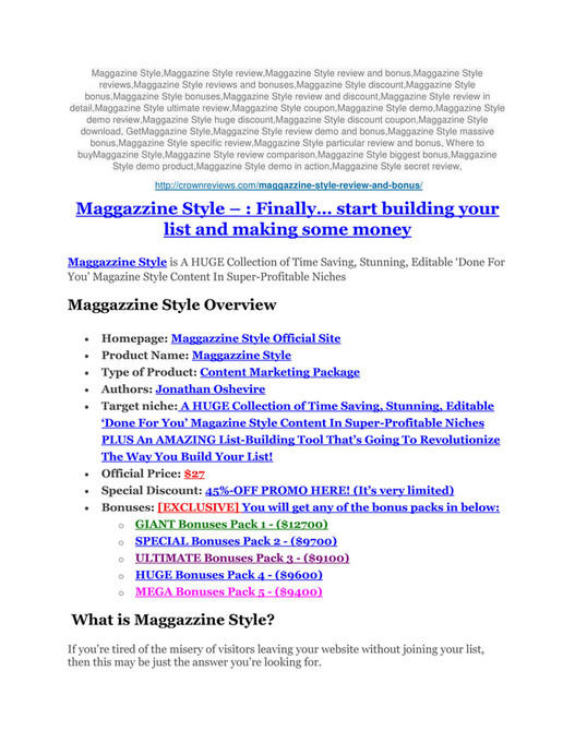 ASD - 1Maggazzine Style review and (SECRET) $13600 bonus - Page 2-3 ...