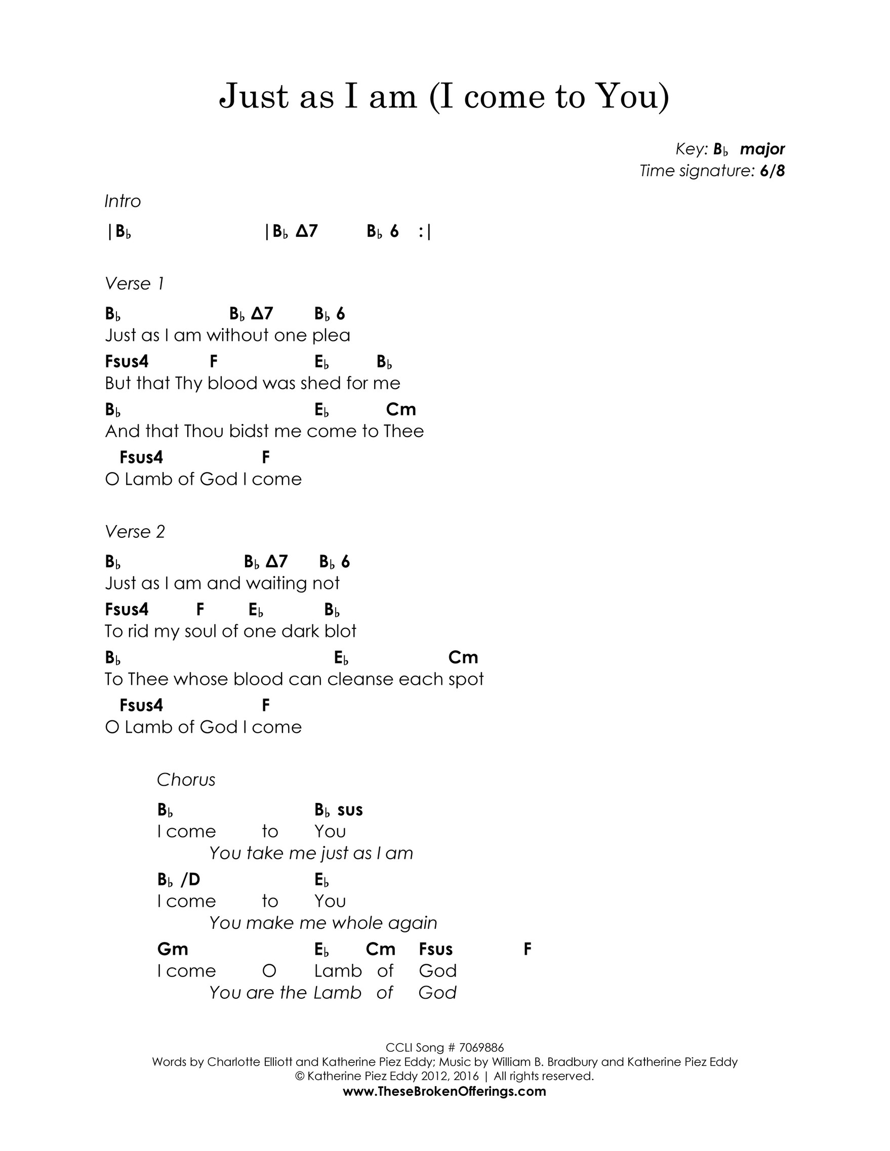 Just As I Am Guitar Chords