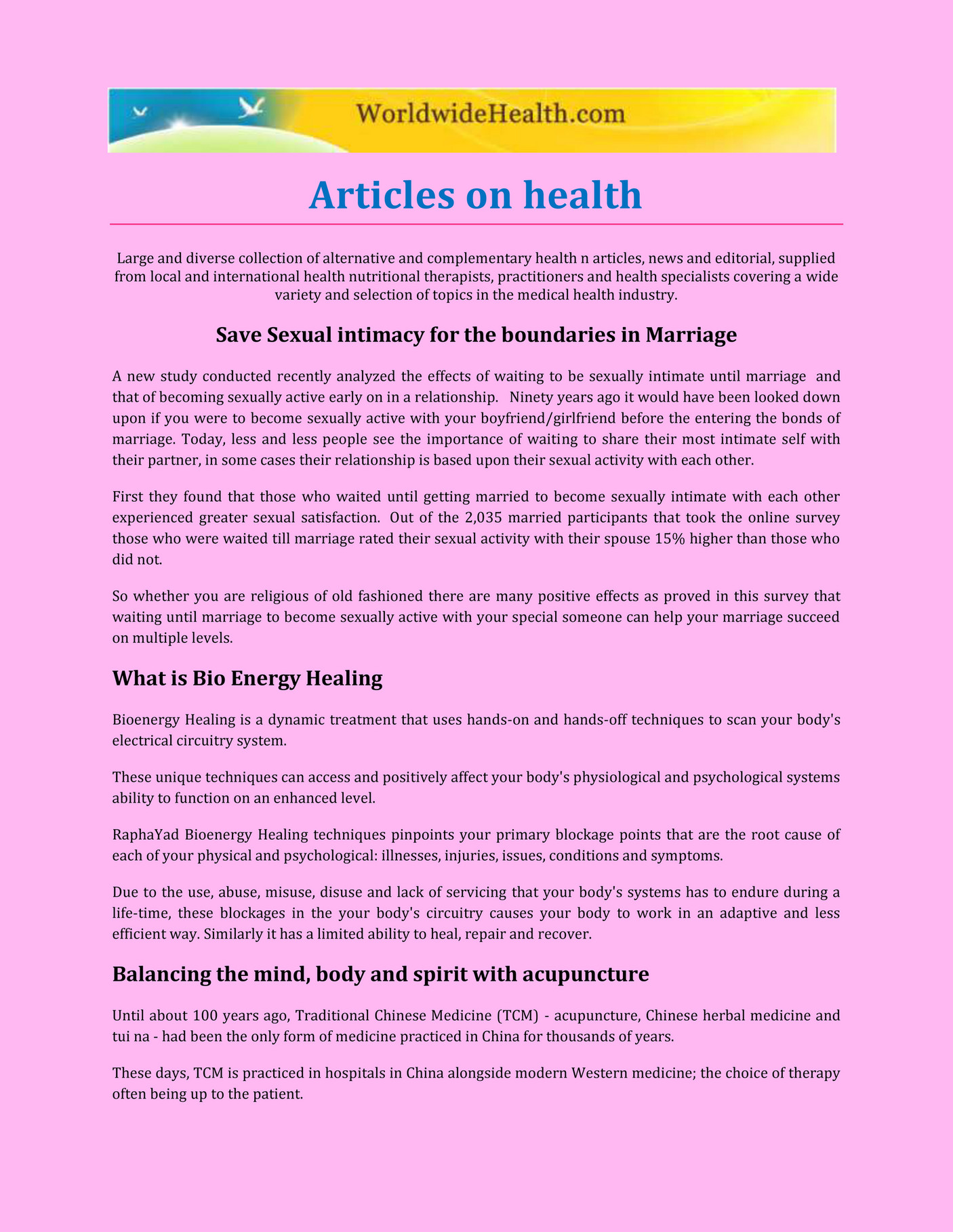 worldwidehealth - Articles on health - Page 1 - Created with Publitas.com