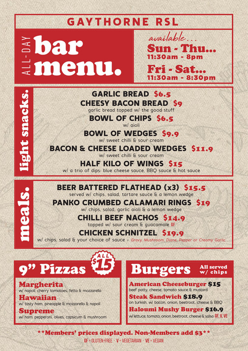 Gaythorne RSL - Bar Menu - Page 2 - Created with Publitas.com