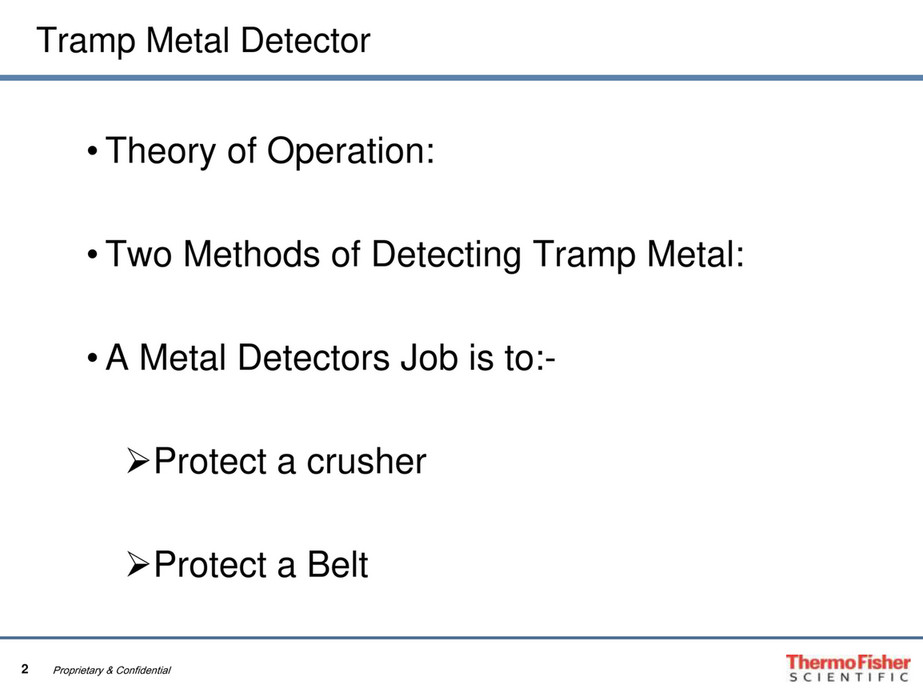 My publications - Tramp Metal Detection - presented y Jeff Morton and ...