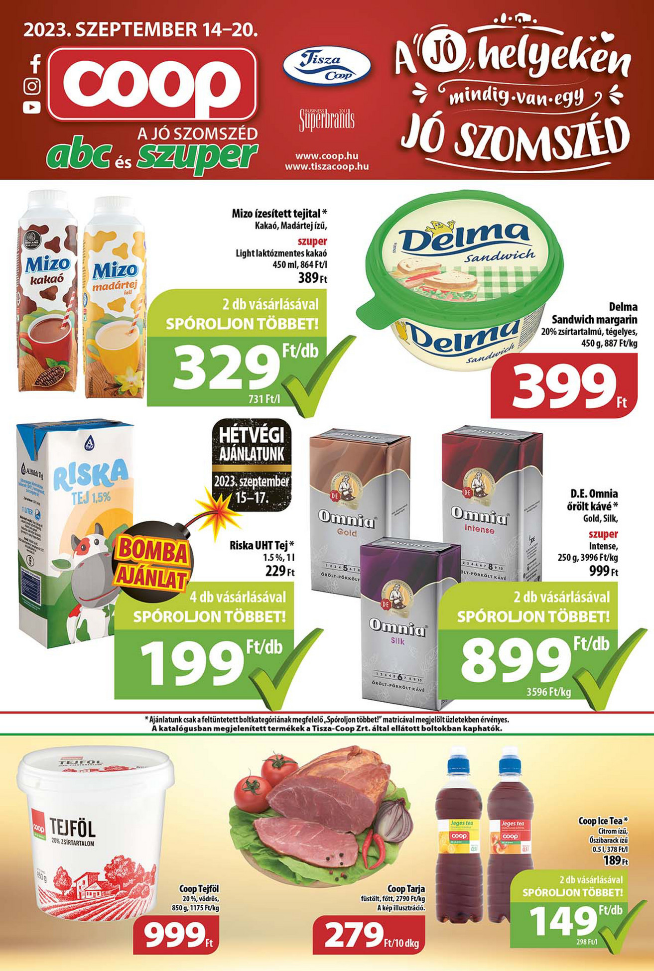 Coop Akciósújságok - Coop Tisza szórólap 2023. szeptember 3. hét Abc-Szuper - Oldal 1