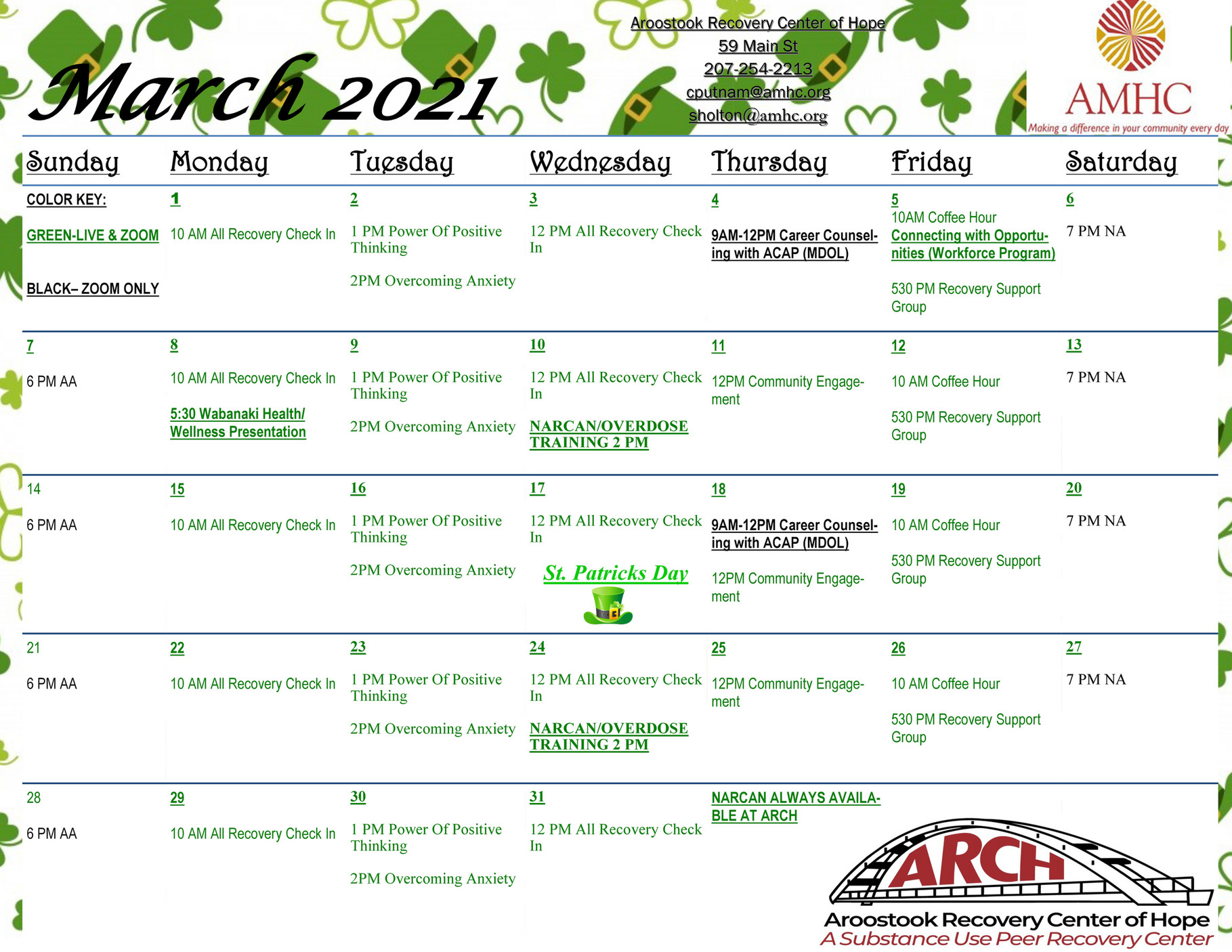My publications - ARCH March Calendar - Page 1 - Created with Publitas.com