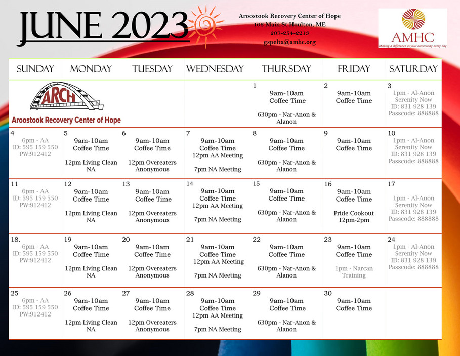 My publications - ARCH June Calendar - Page 1 - Created with Publitas.com