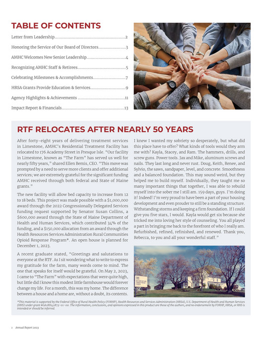 My publications - AMHC Annual Report 2023 - Page 2-3 - Created with Publitas.com