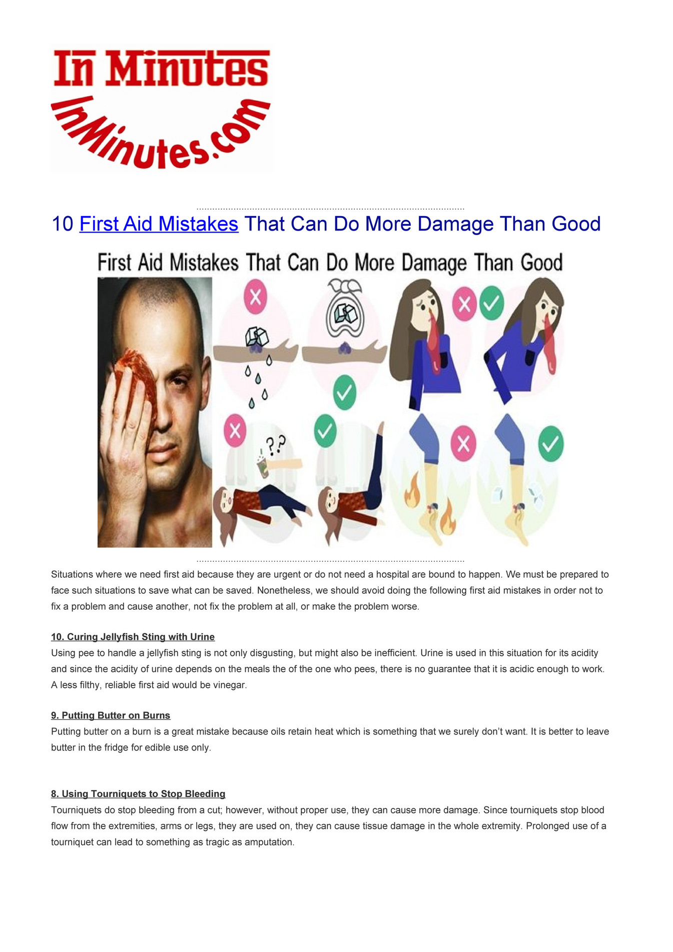 My publications - 10 First Aid Mistakes That Can Do More Damage Than ...