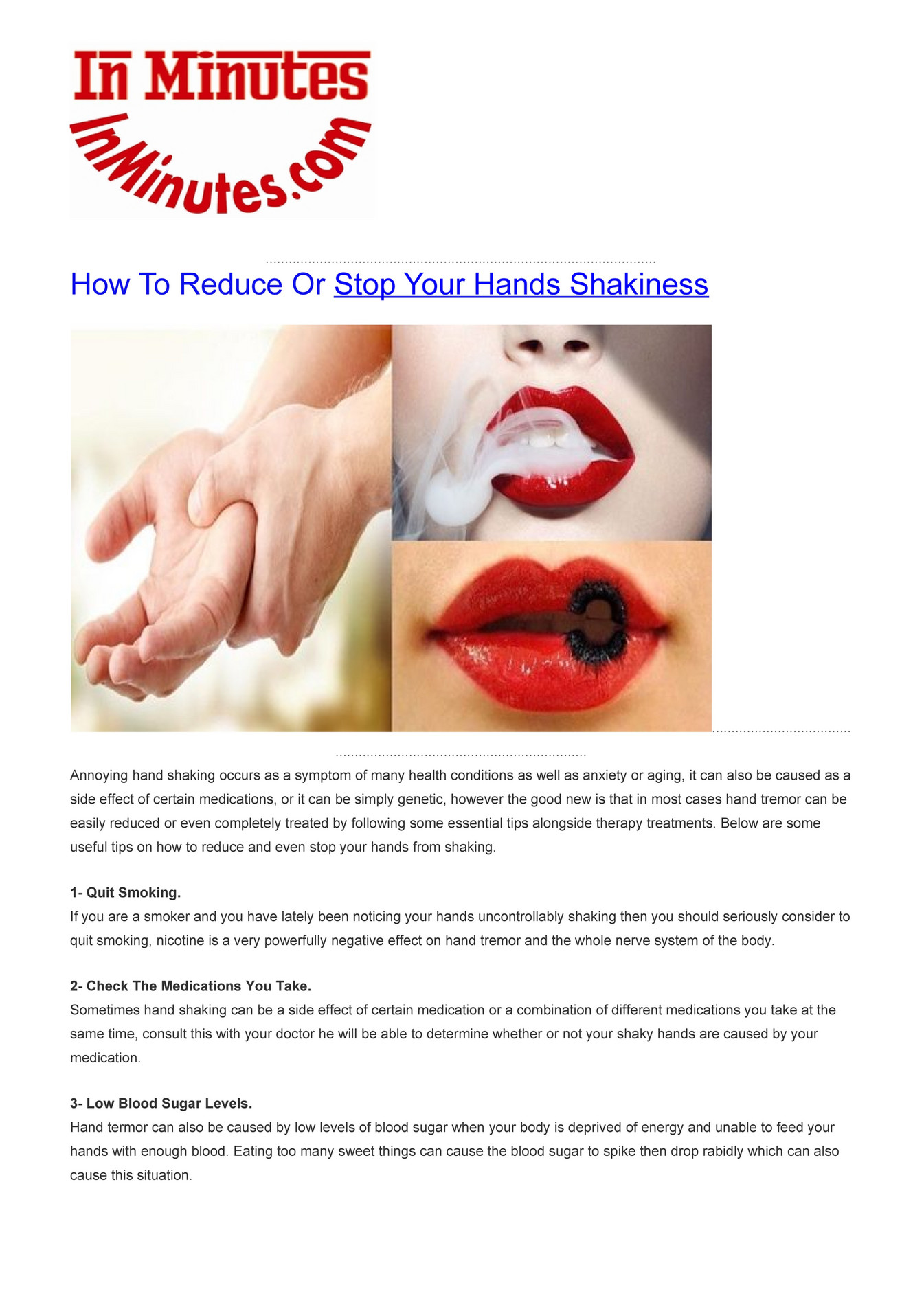 My publications - How To Reduce Or Stop Your Hands Shakiness - Page 1 ...