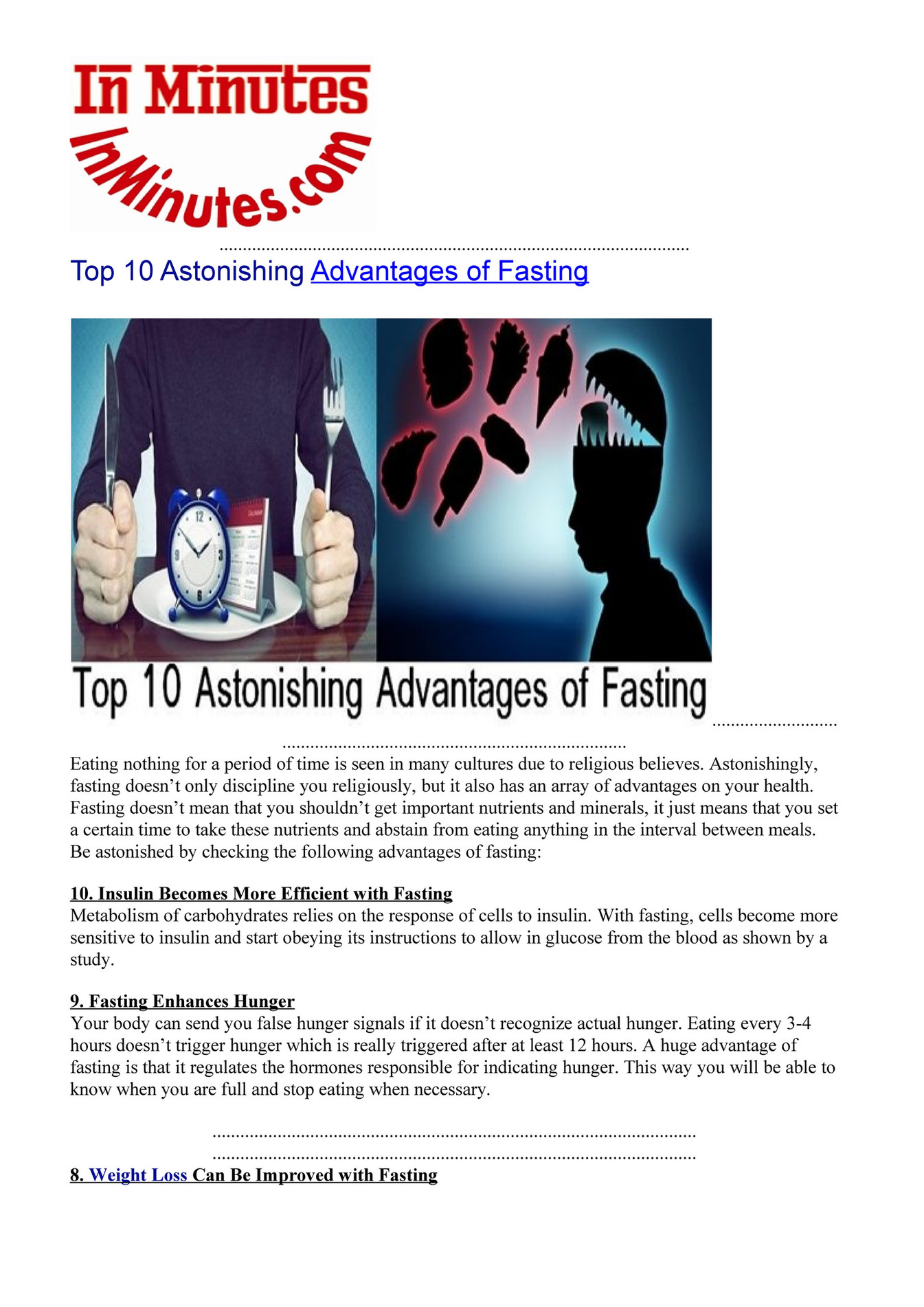 My publications - Top 10 Astonishing Advantages of Fasting - Page 1 ...