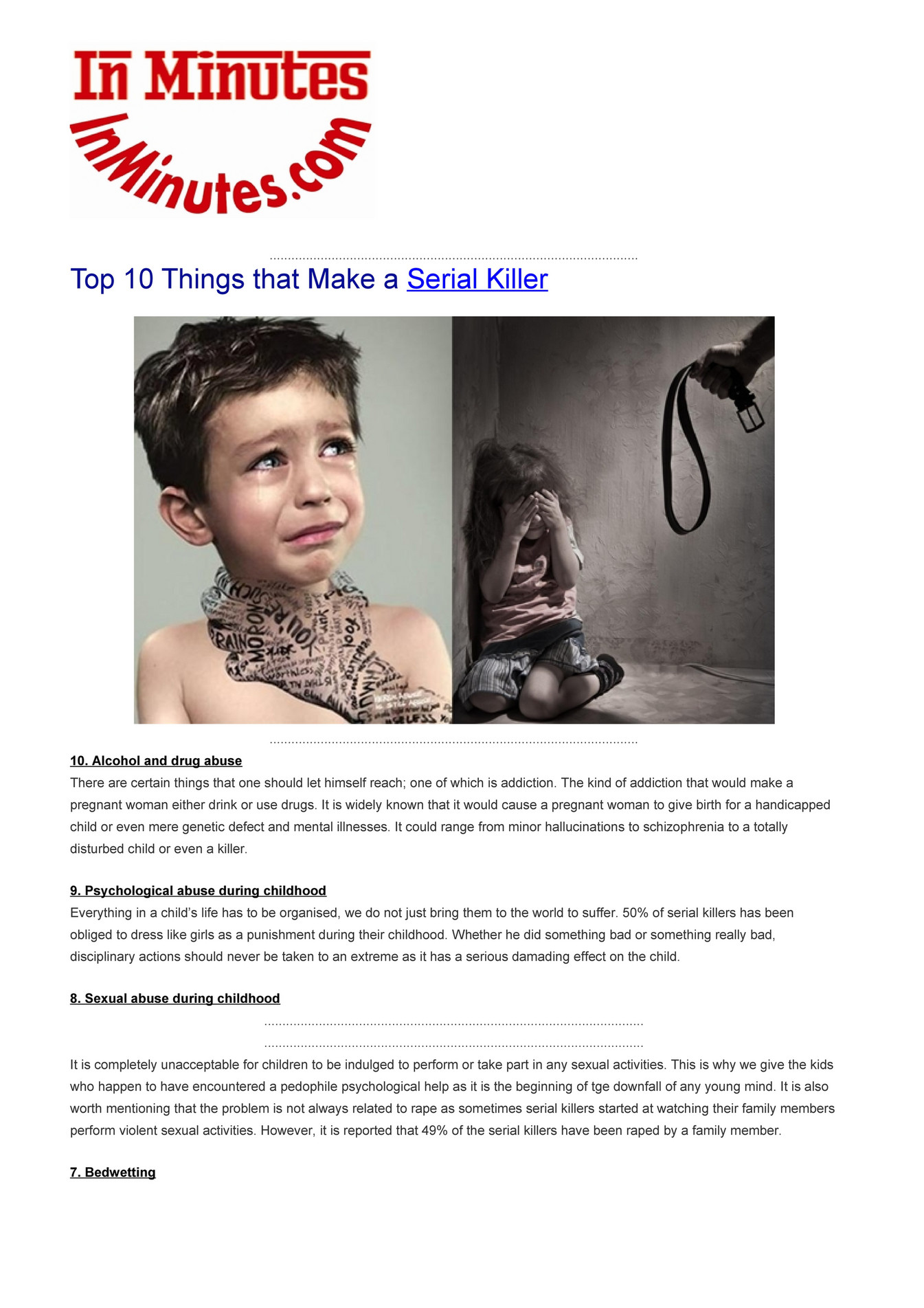 My publications - Top 10 Things that Make a Serial Killer - Page 4-5 ...